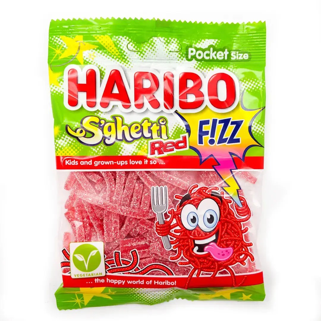 Haribo S'ghetti Red Sauer 85g – Sweetish Candy- A Swedish Candy Store