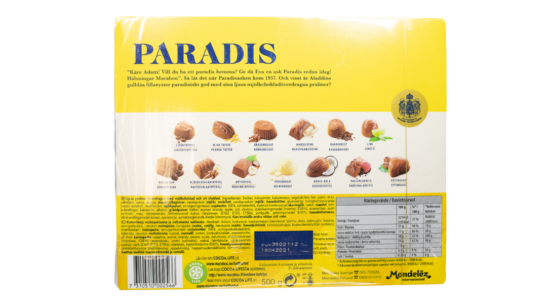 Marabou Paradis Chocolate 500g Box – Sweetish Candy- A Swedish Candy Store