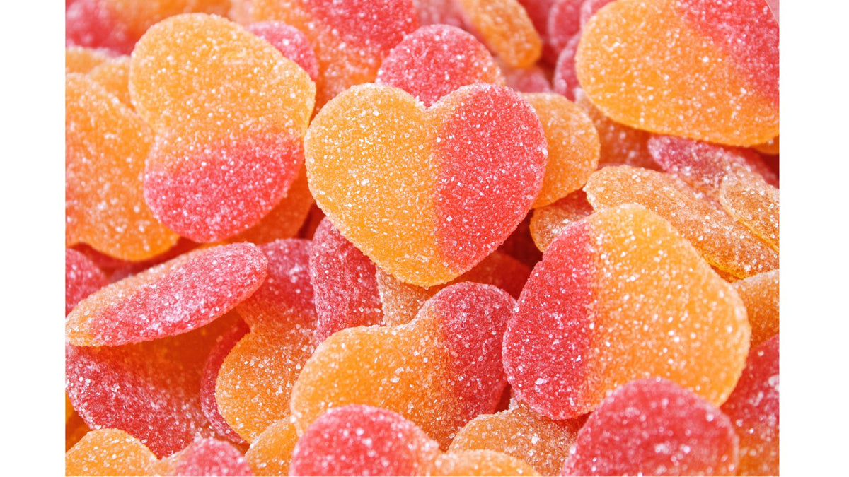 Sugared Peach Hearts – Sweetish Candy- A Swedish Candy Store